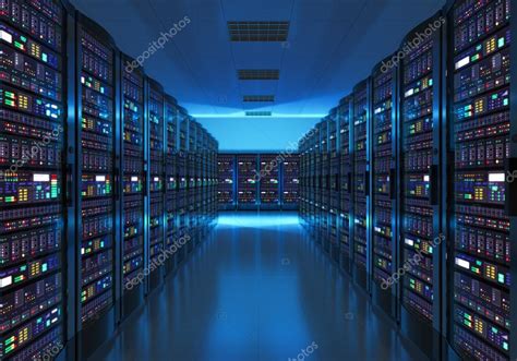 Interior De La Sala De Servidores En El Centro De Datos — Foto De Stock