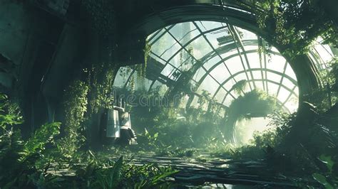 Ruined Greenhouse Overgrowth Stock Illustration Illustration Of