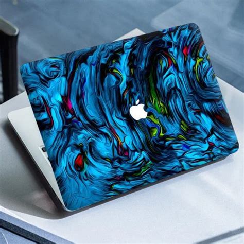 Laptop Skin For Apple Macbook Blue Abstract Art Custom Laptop Skin
