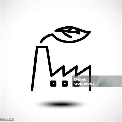 에코 팩토리 라인 아이콘입니다 웹 및 Ui 디자인을위한 잎 라인 아이콘이있는 산업 공장 친환경 대체 에너지 개념 개념에 대한