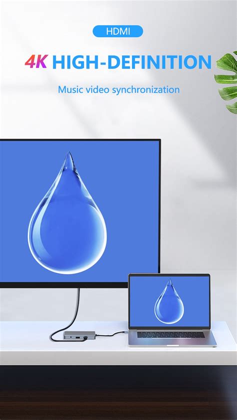 9in1 Usb C Docking Station Type C Hub Usb3 0 Hdmi 4k Vga Rj45 3 5mm