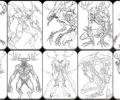 Artstation 300 Drawing Wendigo Reference Pack 4k V11 Artworks