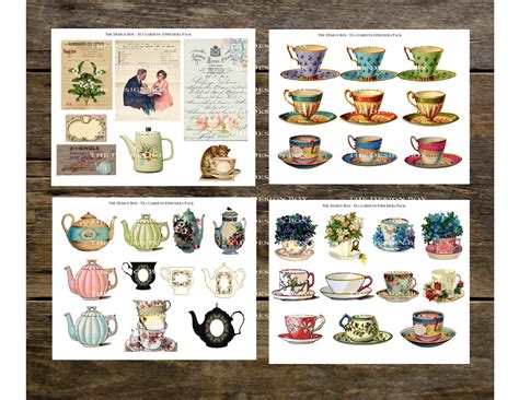 Tea Garden Ephemera Pack Tea Ephemera Vintage Tea Ephemera Vintage