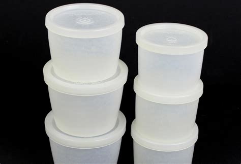 New Vintage Tupperware Snack Cups Kit Kups Sheer Round 1 Cup Canisters