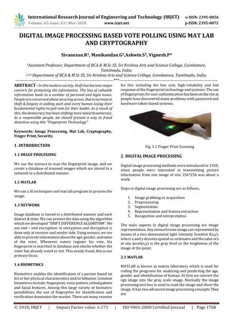 Irjet Digital Image Processing Based Vote Polling Using Mat Lab And