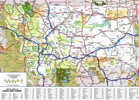 Detailed Map Of Montana Large Detailed Tourist Map Of Montana With