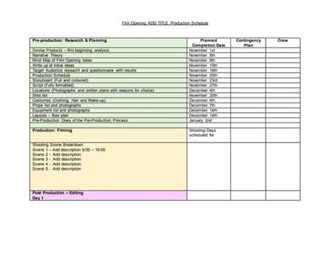 Production Schedule Docx
