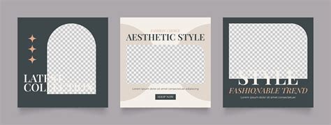 소셜 미디어 템플릿 배너 패션 판매 촉진 회색 갈색 완전히 편집 가능한 사각형 포스트 프레임 퍼즐 유기농 판매 포스터 Fashion Show에 대한 스톡 벡터 아트 및 기타