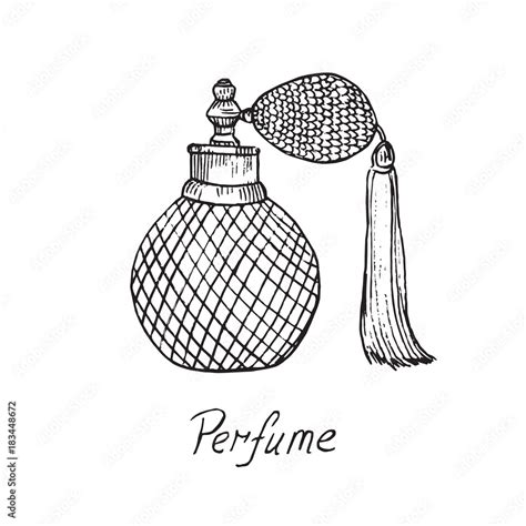 Vintage Perfume Bottle Drawing