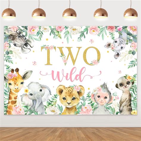 Two Wild Birthday Decorations Girl Pink Safari 2nd Party Decorations