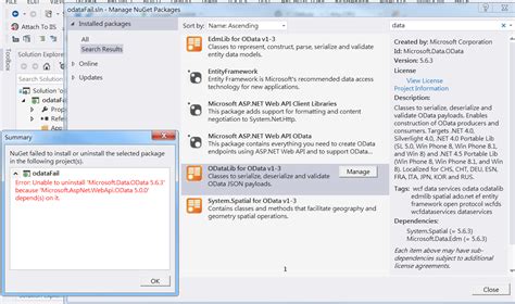 C Webapi Odata Could Not Load Microsoftdataodata Version5600 Stack Overflow