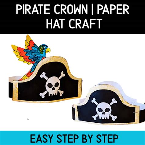 Pirate Crown Paper Hat Craft Headband Printable Coloring Craft Activity