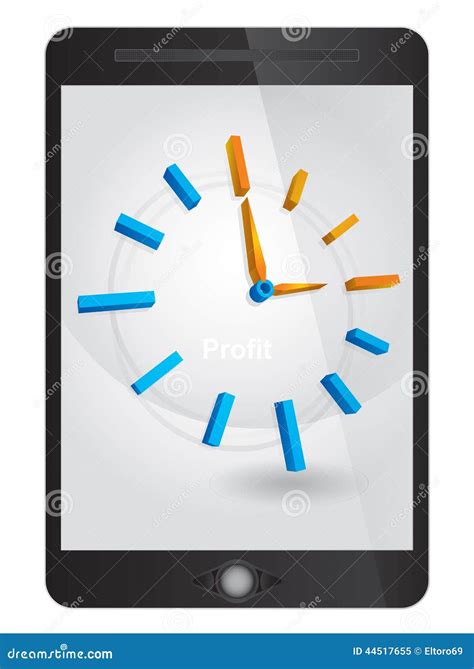 Time Concept Clock On Tablet Stock Vector Illustration Of Monitor