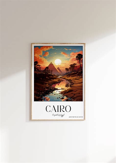 Cairo Travel Poster Printable Wall Art Hangable Living Room Etsy