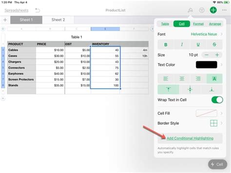 conditional formatting in numbers on ipad a complete guide appletoolbox