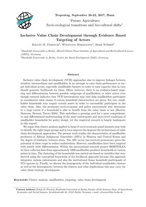 Pdf Inclusive Value Chain Development Through · Title Inclusive