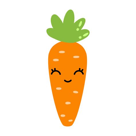 Cute Funny Carrot With Face And Emotions Vector Isolated Illustration