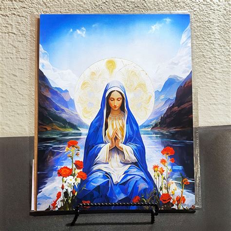 Virgin Mary Art Print Mother Of Jesus Catholic Wall Decor Etsy