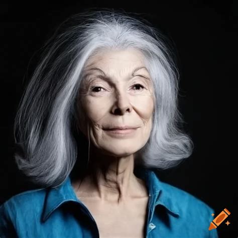 Portrait Of A Confident Gray Haired Woman On Craiyon