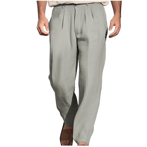 Yydgh Mens Classic Fit Pleated Dress Pants Expandable Waist Straight