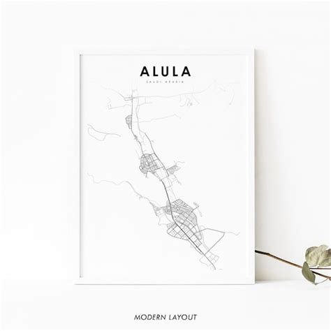 Alula Saudi Arabia Map Print Alula Map Art Poster City Etsy India