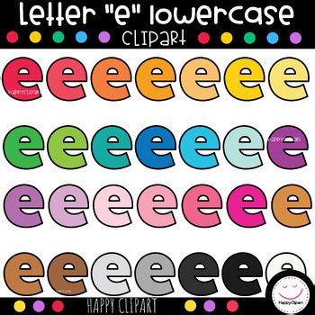 Colorful Rainbow Letter E Lowercase Clipart Alphabet Clipart By Happy
