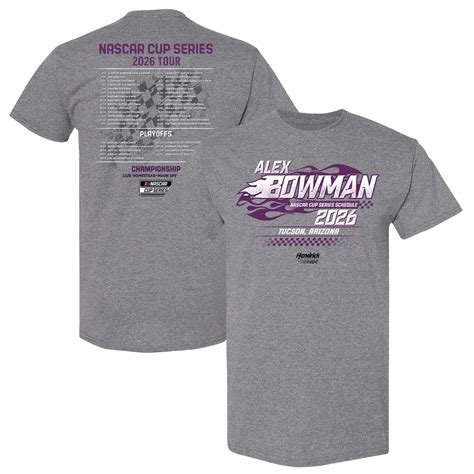 Mens Hendrick Motorsports Team Collection Heather Charcoal Alex Bowman 2026 Nascar Schedule T