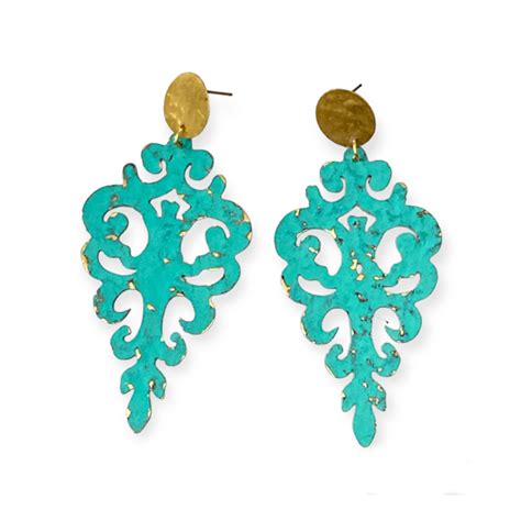 Brass And Patina Earrings Sterling Handicrafts