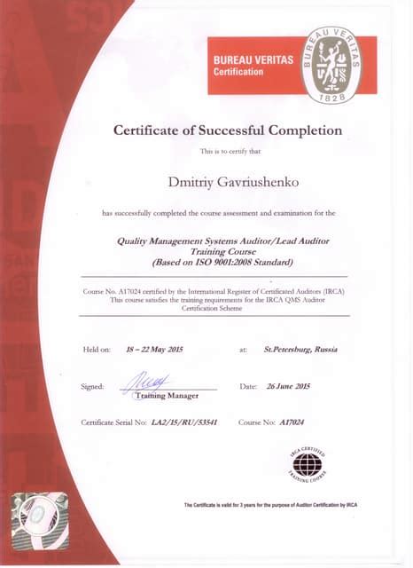 Irca Quality Management System Auditor Pdf