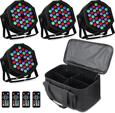 Jp 36led パーライト 電池式 Rgb 36w ステージパーライト 4個パック バッグ付き サウンド作動