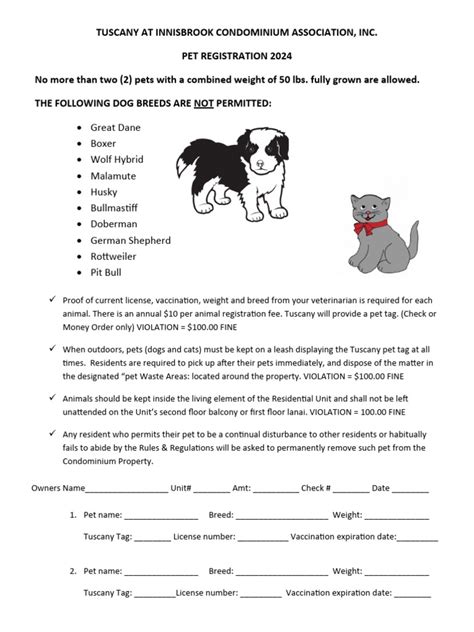 Pet Registration Form 2024 Pdf