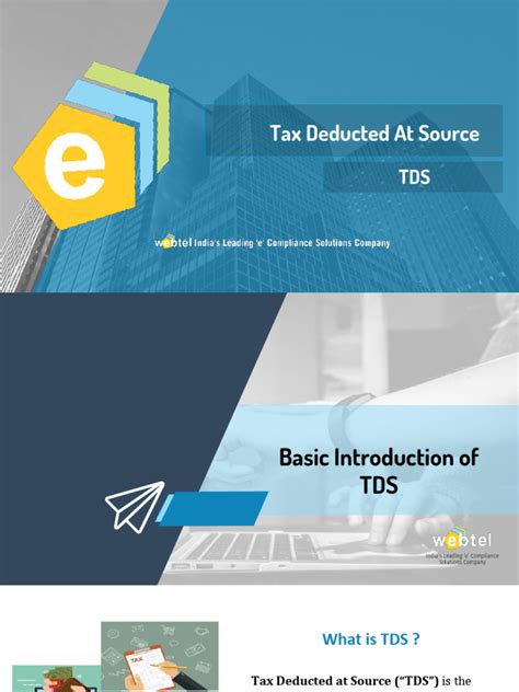 Basic Introduction Of Tds Pdf Taxes Income Tax