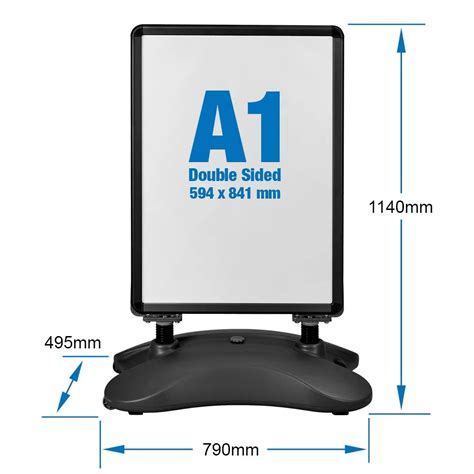 A1 Outdoor Double Sided Pavement Poster Stand Black Snap Frame With