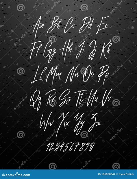 handwritten brush style modern cursive font on chalkboard background