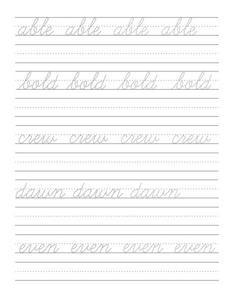 Cursive Practice Sheets Printable For Adults