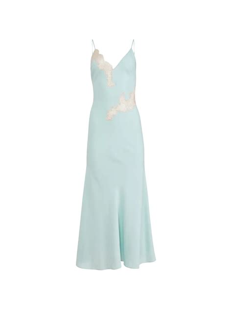 Fleur Du Mal Juliet Lace Long Slip Dress Green Farfetch Uk