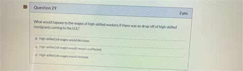 Solved Question 29 2 Pts What Would Happen To The Wages Of