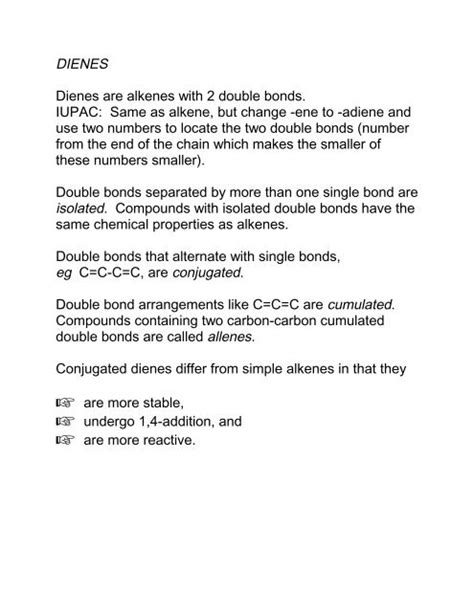 Isolated Diene Vs Conjugated Diene