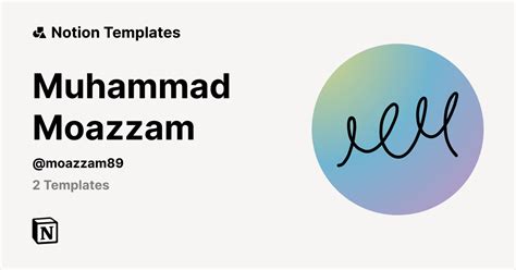 Muhammad Moazzam Template Creator Notion Marketplace