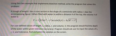 Solved Using The Class Example That Implements Bisection