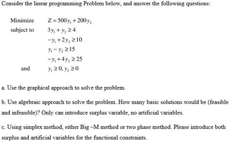 Solved Consider The Linear Programming Problem Below And