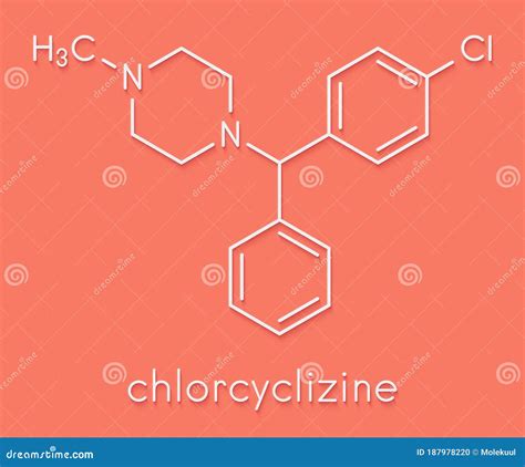 Chlorcyclizine Antihistamine Drug Molecule Used In Treatment Of