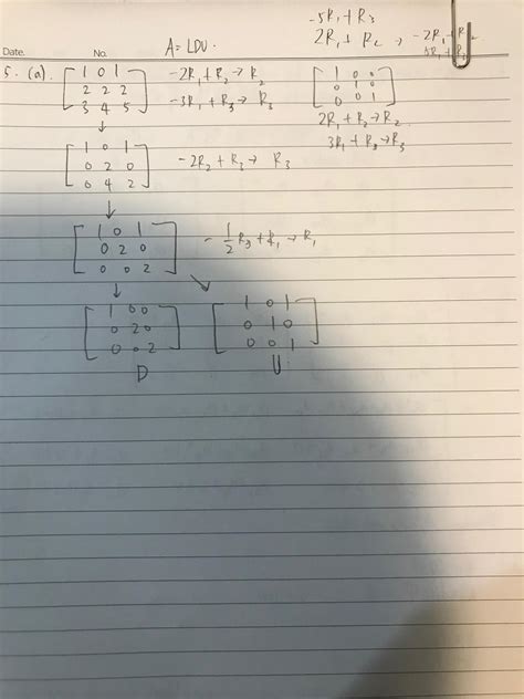 Linear Algebra Finding The A LDU Factorization For Matrices Mathematics Stack Exchange