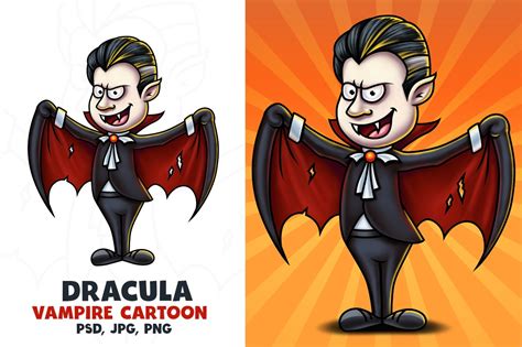 Dracula Vampire Cartoon Character Graphic By Pixaroma · Creative Fabrica