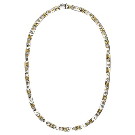 14k 2 Tone Yellow Gold And White Gold Necklace 355gr For Sale At