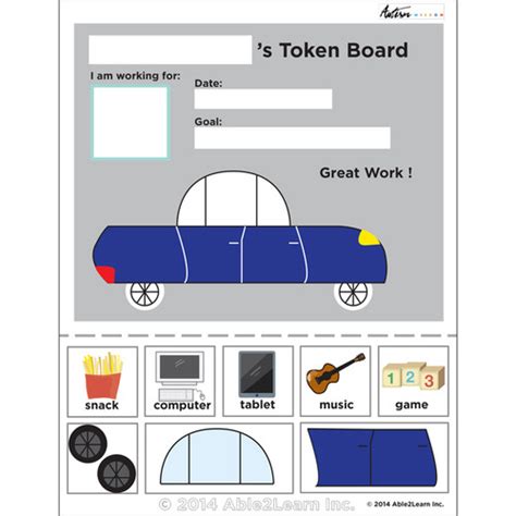 Car Visual Token Board Aba Resources