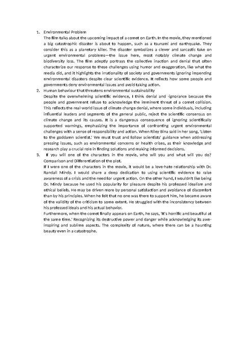 Environmental Problem Environmental Problem The Film Talks About The