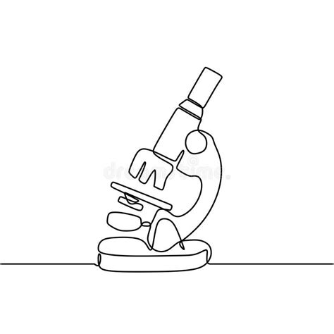 Continuous Line Drawing Microscope Science Equipment For Biology