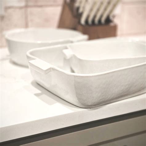 White Ceramic Stoneware Bakeware Set Lead And Cadmium Free