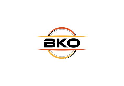 Bko Letra Realeza Elipse Forma Logo Bko Cepillo Arte Logo Bko Logo